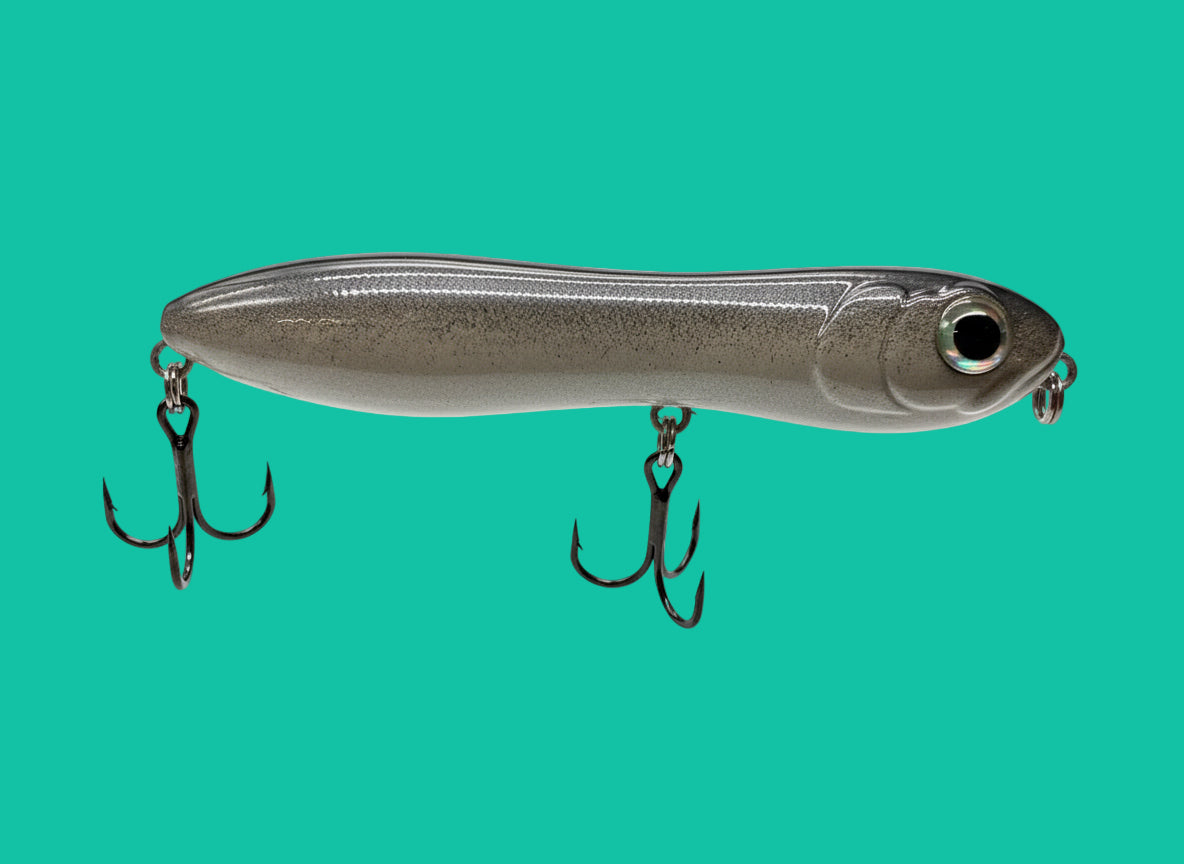 Smoked Mullet Top Water Snake head – Skinny Water Lures LLC